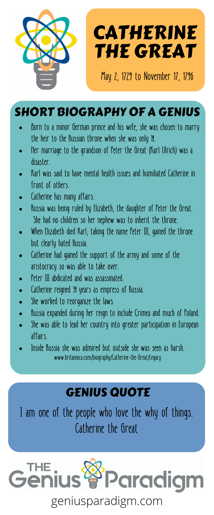 Short Biography of a Genius – Catherine the Great